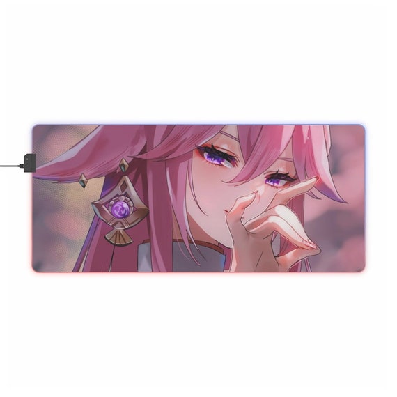 Genshin Impact Yae Miko LED Gaming Mouse Pad Desk Mat - Etsy