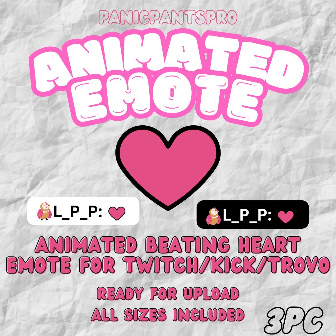 ANIMATED Heart Emote! Pink Beating Heart for Twitch/kick/trovo! ~ready ...