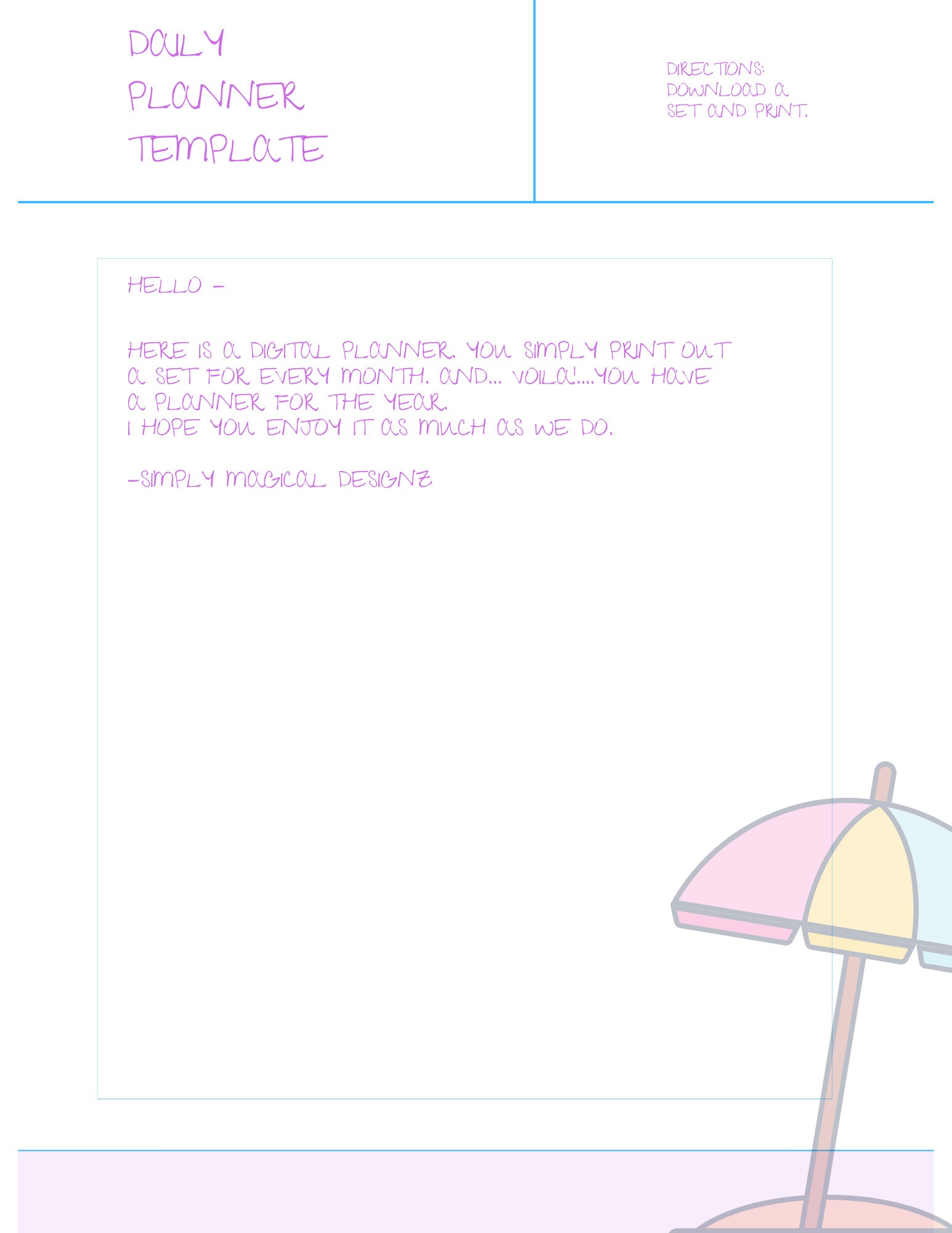 Beach Planner Digital Download Pdf Beach Daily Planner Pdf - Etsy