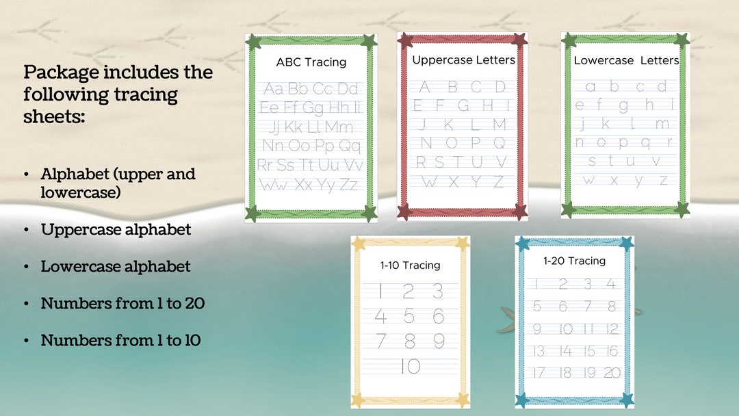 Tracing Alphabets and Numbers for Kids Learning to Write - Etsy