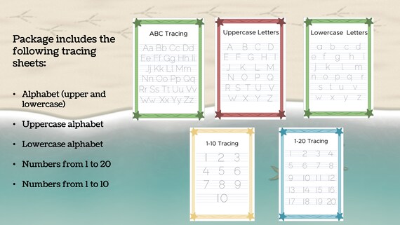 Tracing Alphabets and Numbers for Kids Learning to Write | Etsy