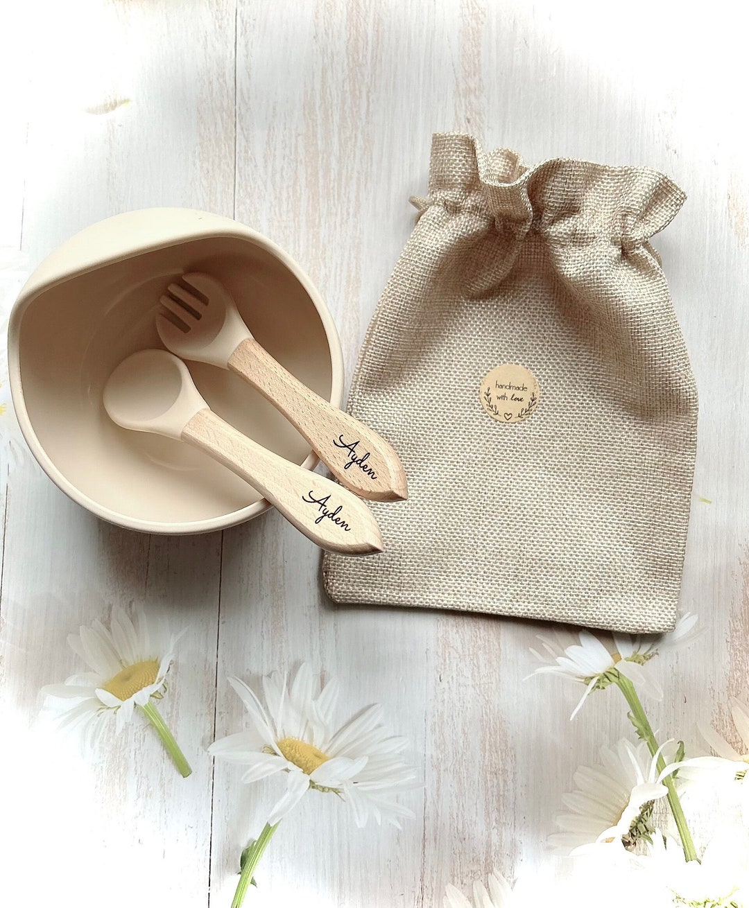 Baby Bowl and Cutlery Set. Several Colors Available. Customizable Bowl ...