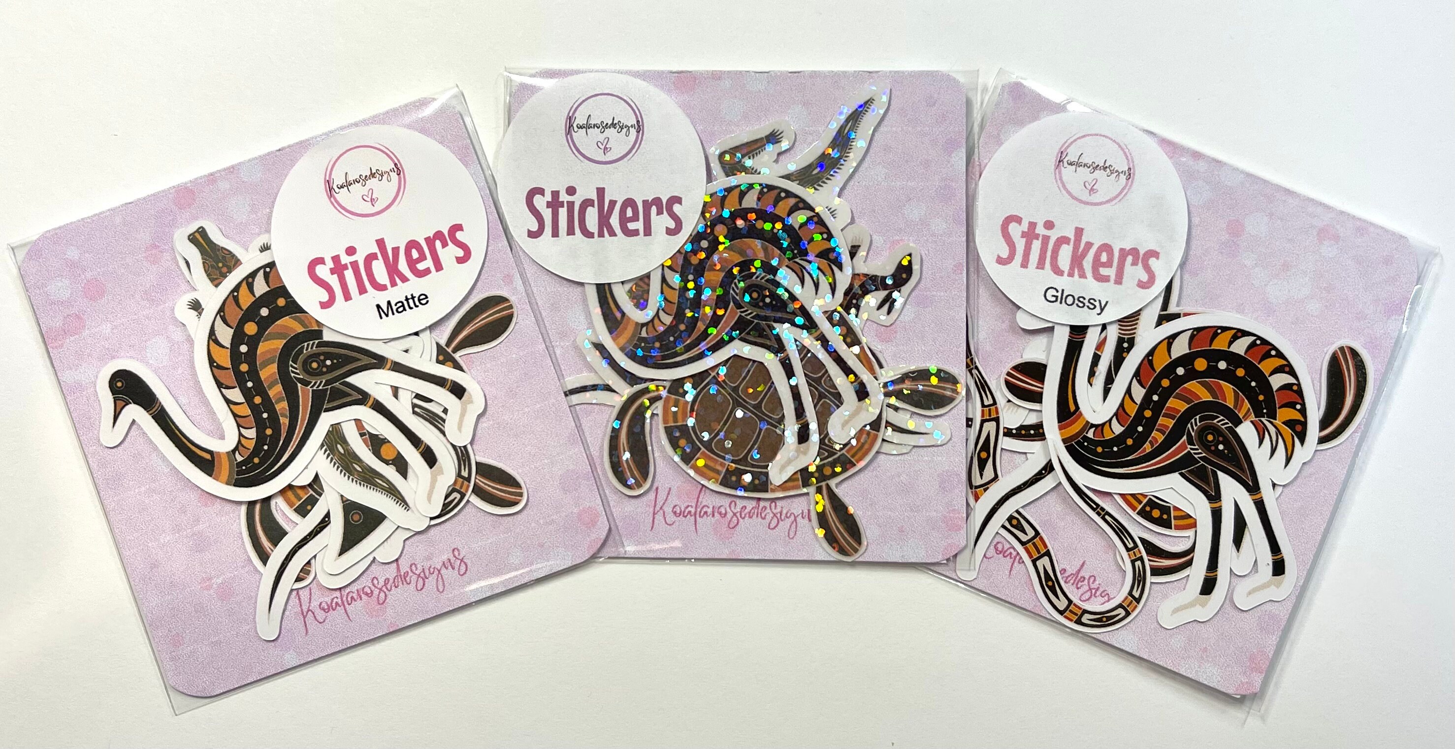Aboriginal Animal Stickers: Aussie Art, Glossy/matte/holographic Die ...