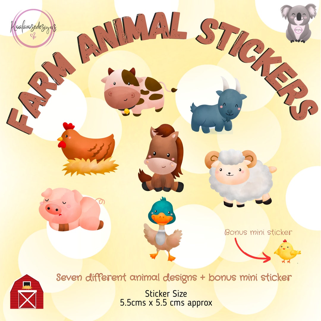 Farm Animal Stickers Farm Life Stickers Duck Sticker Sheep - Etsy