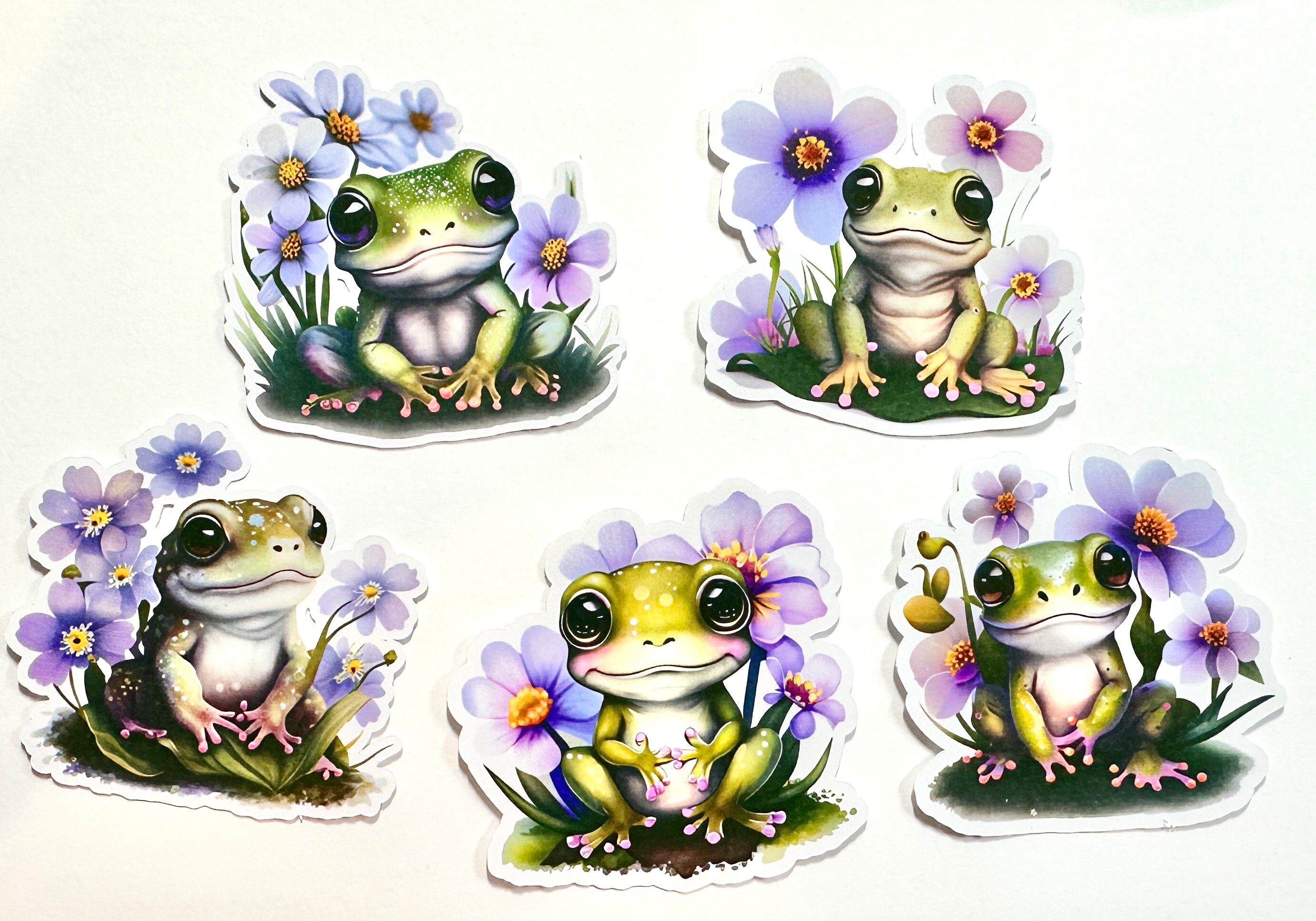 Cute Frog Sticker Pack Frog Stickers Frog Lover Colourful - Etsy