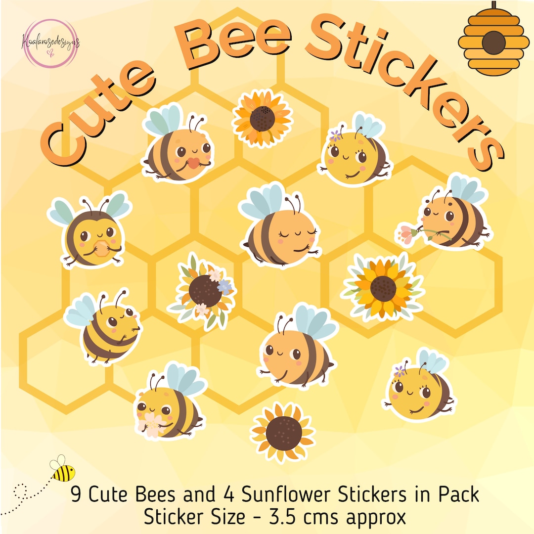 Cute Bumblebee Stickers Bee Sticker Pack Cute Bee Sticker - Etsy