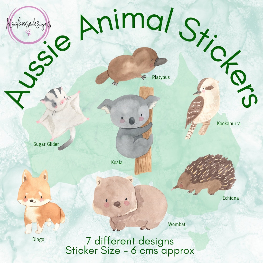 Aussie Animal Sticker, Australian Animals, Glossy, Matte, Cute Sticker ...