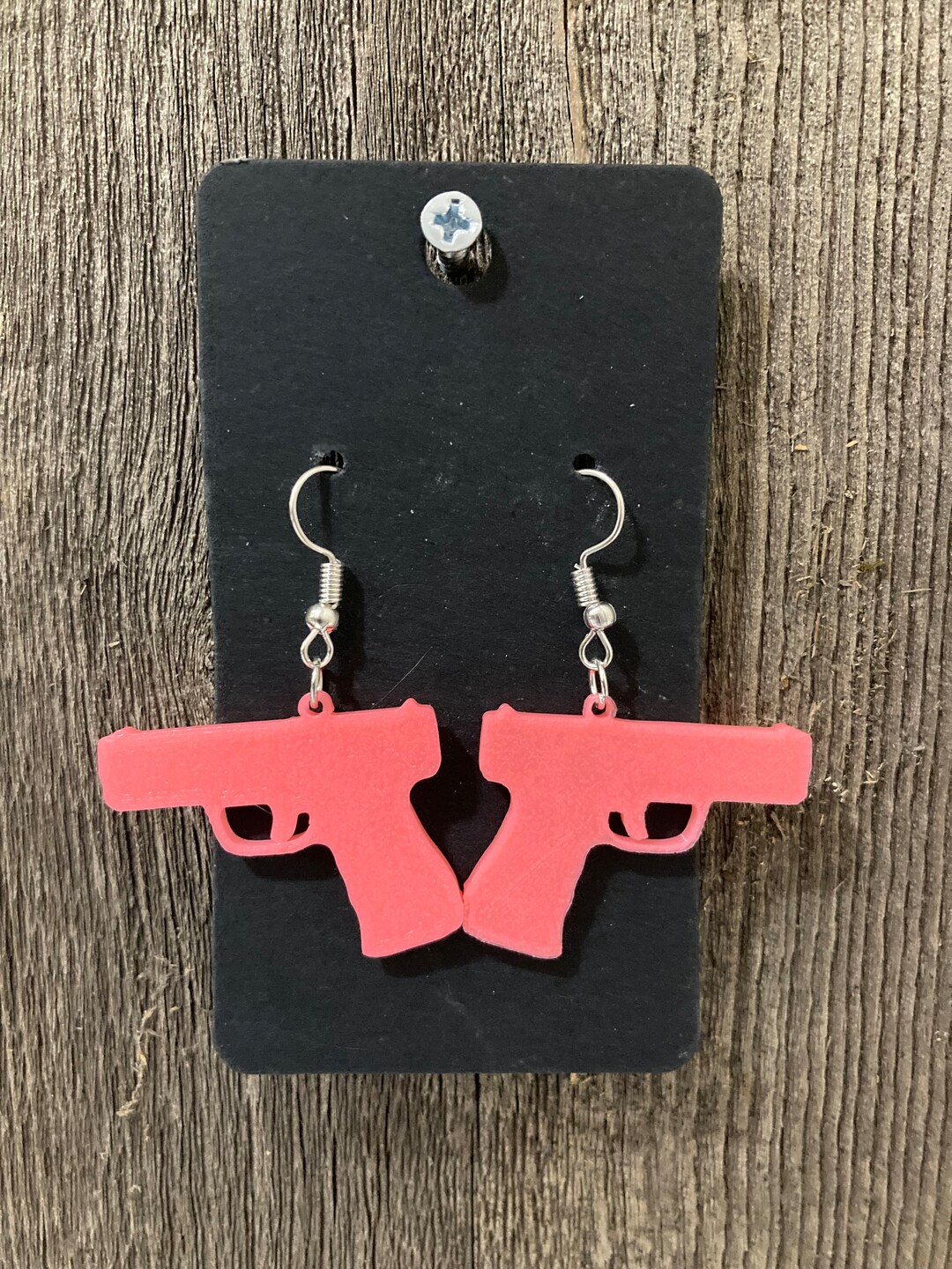 Pink 9mm Pistol Earrings NRA Firearm 2nd Amendment Jewelry - Etsy