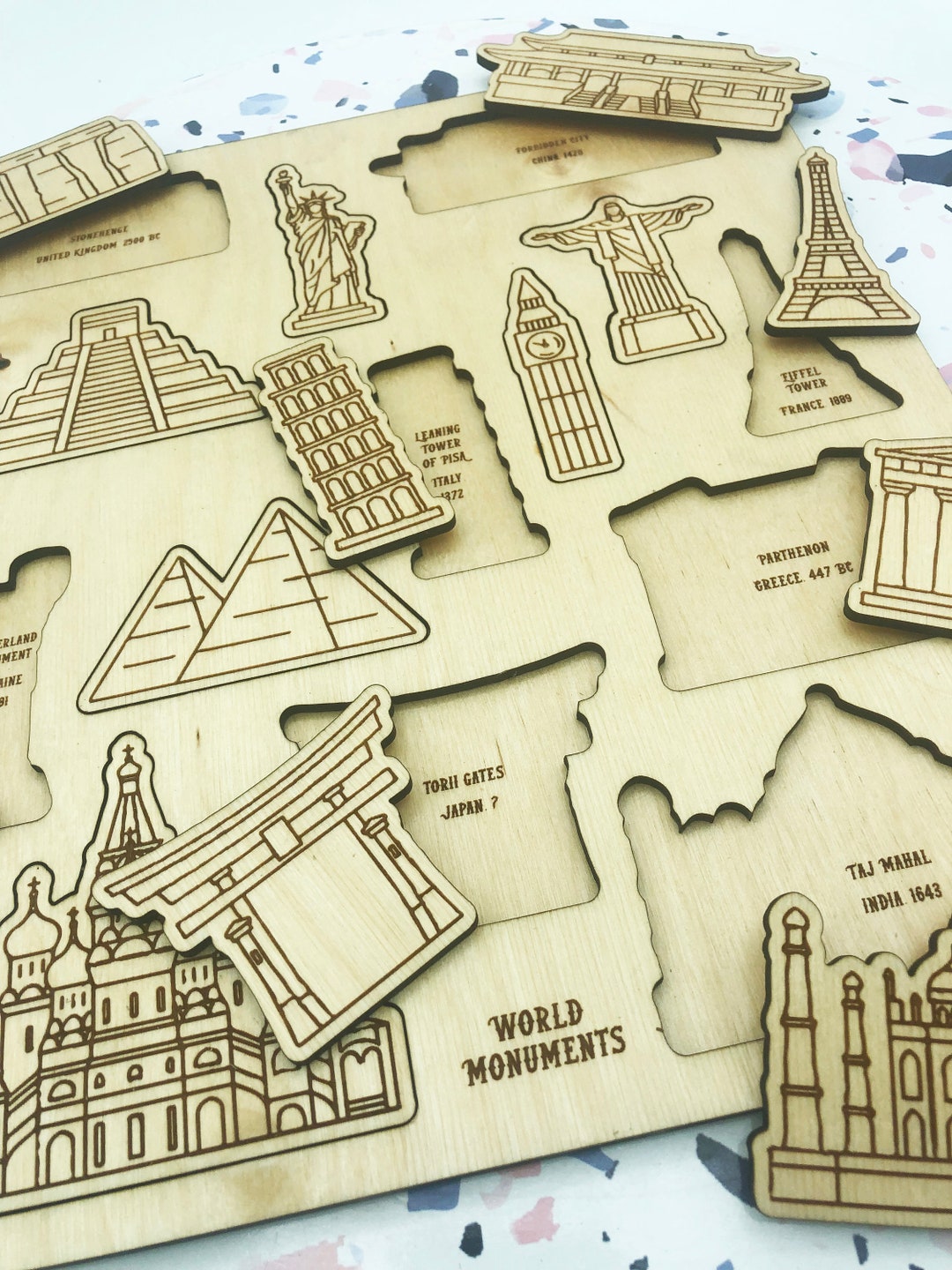 Wooden World Monuments Education Montessori Waldorf Loose Parts ...