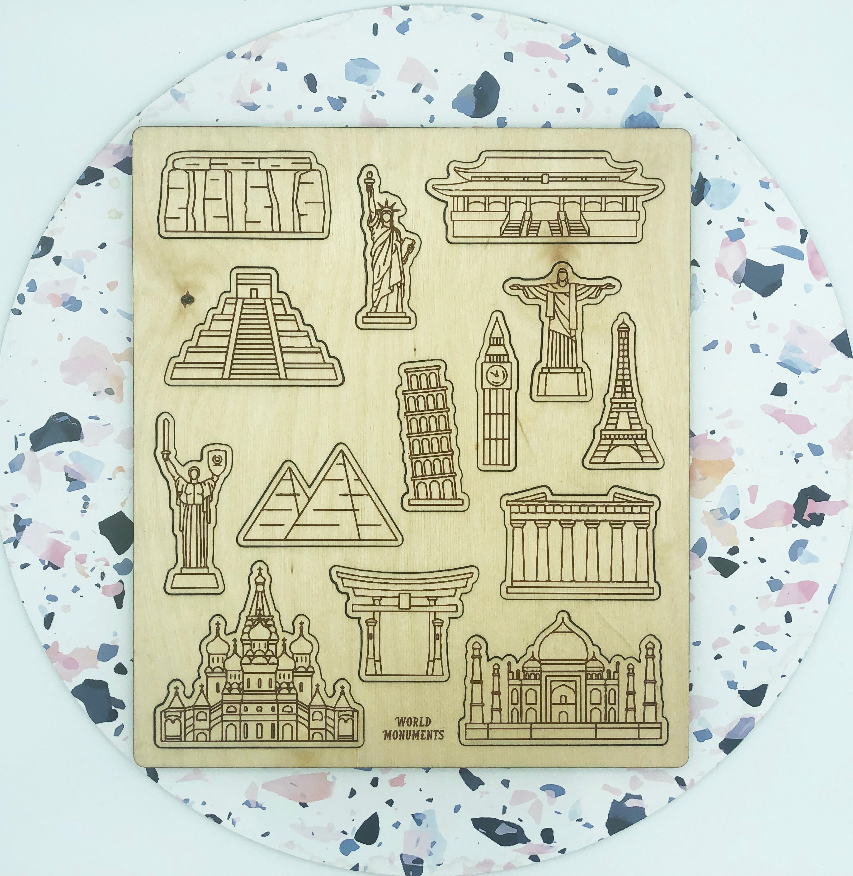 Wooden World Monuments Education Montessori Waldorf Loose Parts ...
