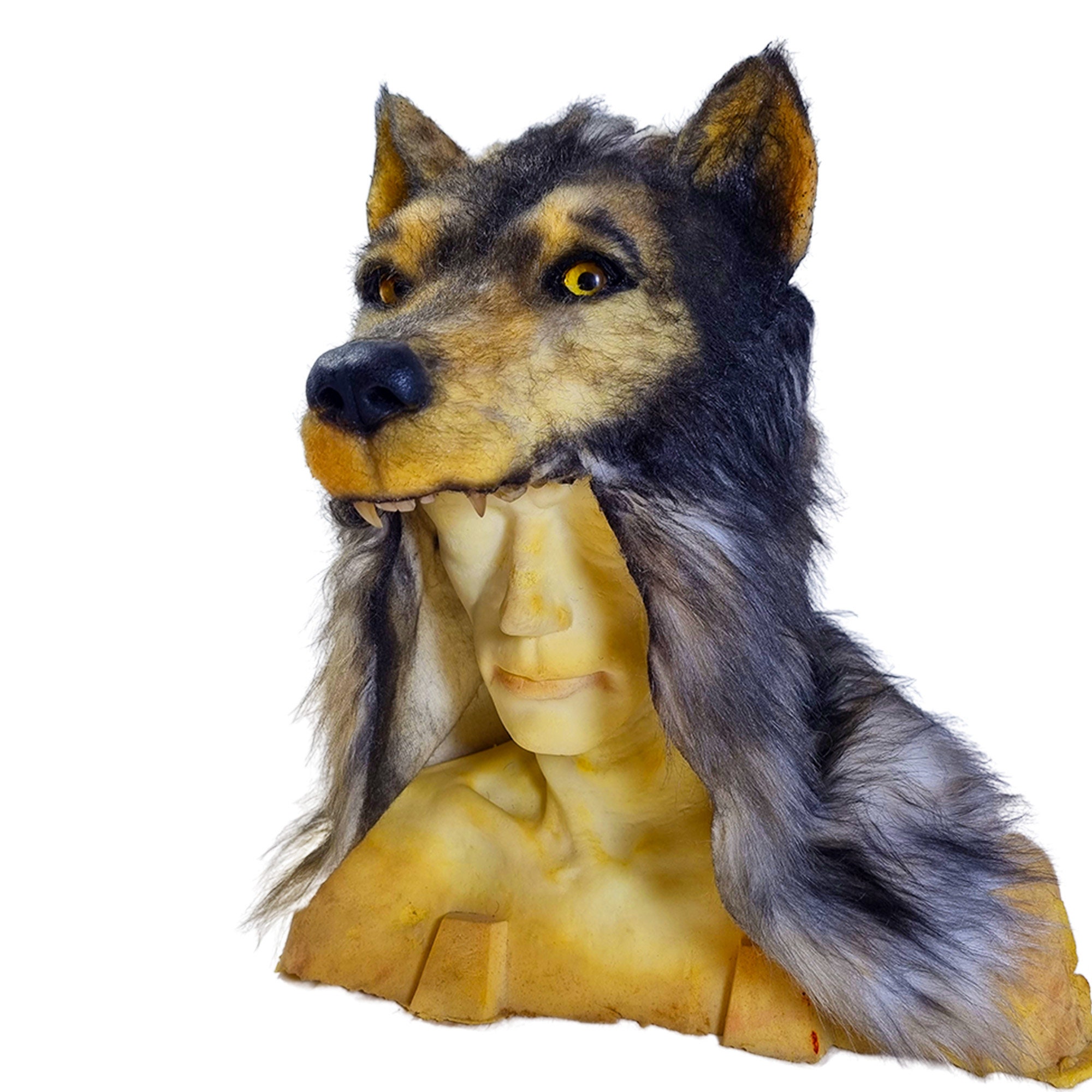 Realistic Wolf Headdress Mask Handmade With Real Fur Wolf - Etsy