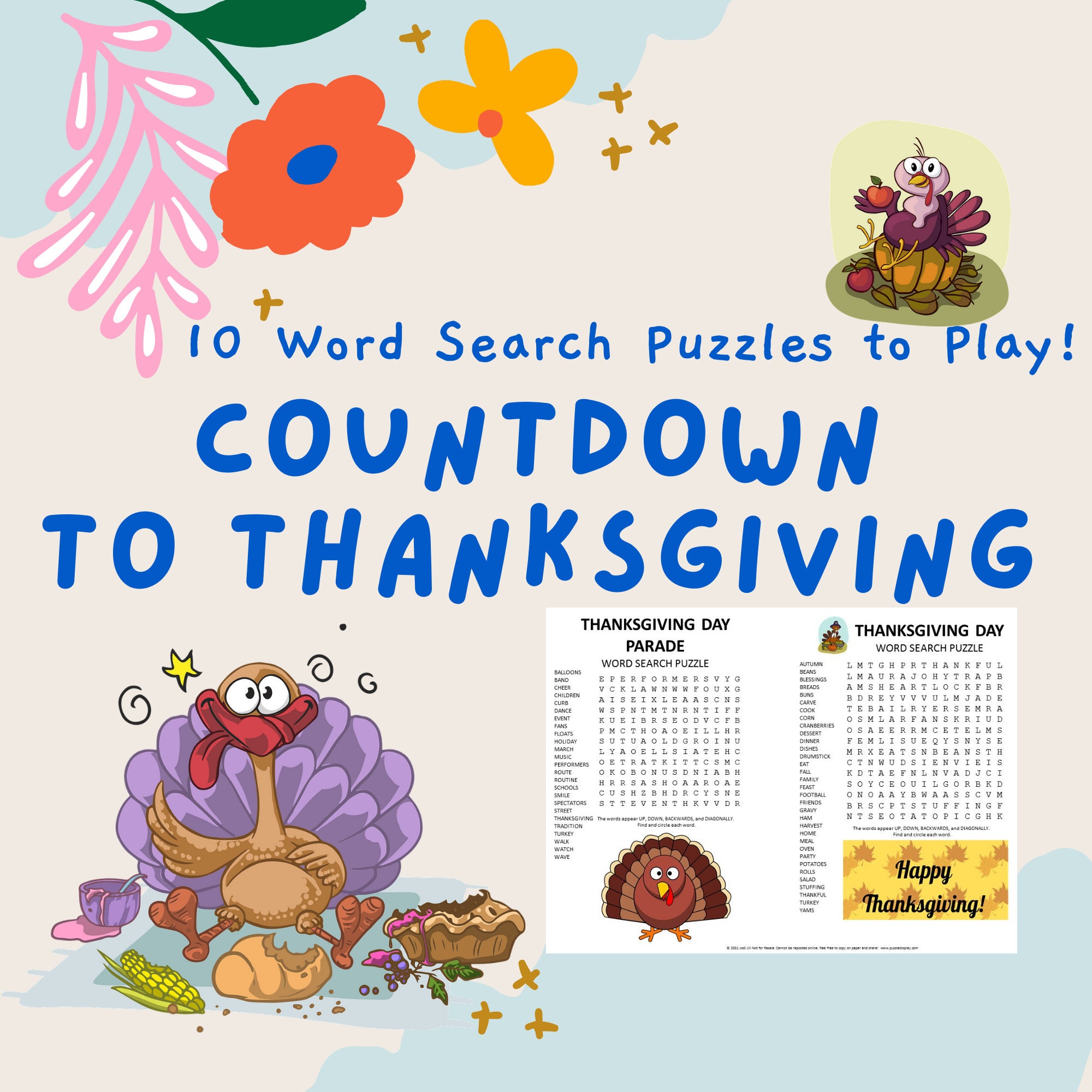 Thanksgiving Search And Find Puzzles
