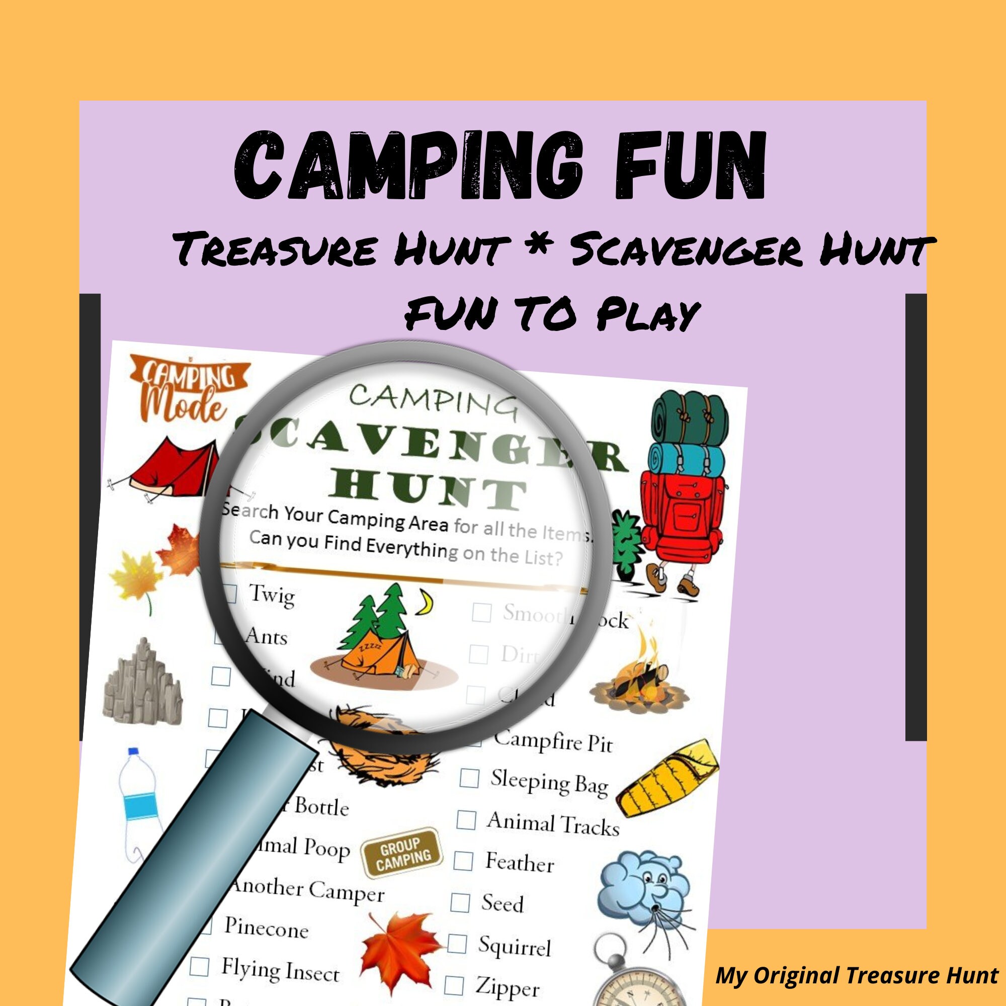 Camping Treasure Hunt for Kids | Camping Scavenger Hunt Game | Earth ...