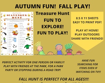 Printable Autumn Scavenger Hunt for Kids Printable Fall - Etsy