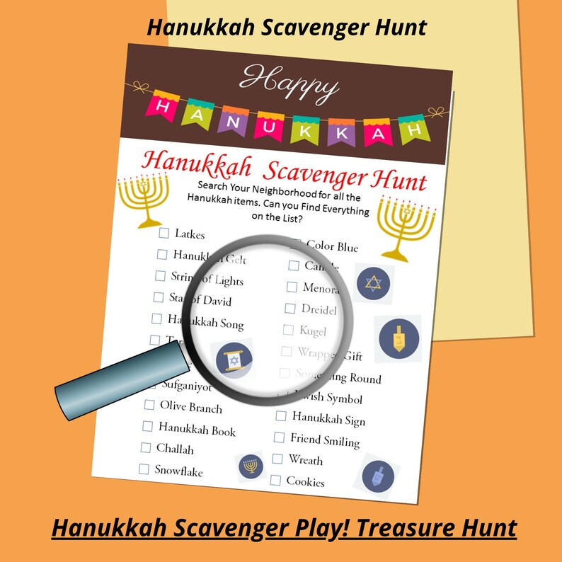Hanukkah Scavenger Hunt Game | Fun Hanukkah Game for Kids | Treasure ...