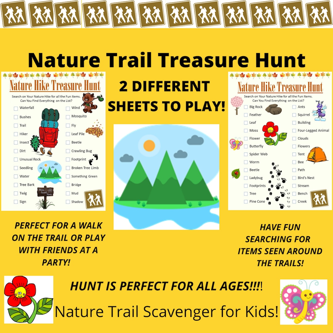 Nature Trail Treasure Hunt for Kids | Nature Scavenger Hunt Game ...