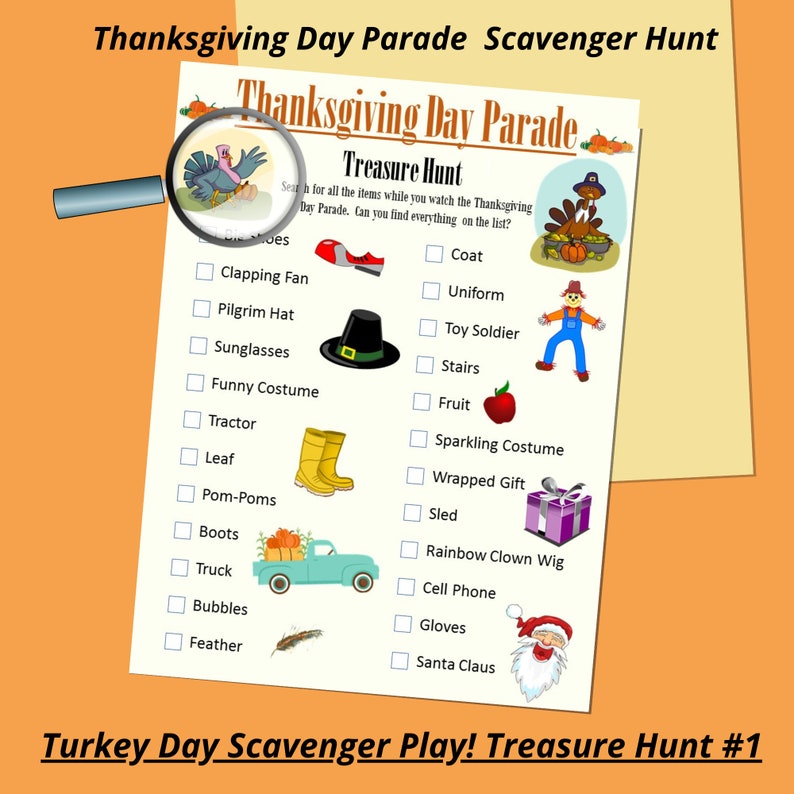 Thanksgiving Day Parade Treasure Hunt for Kids Thanksgiving Parade ...