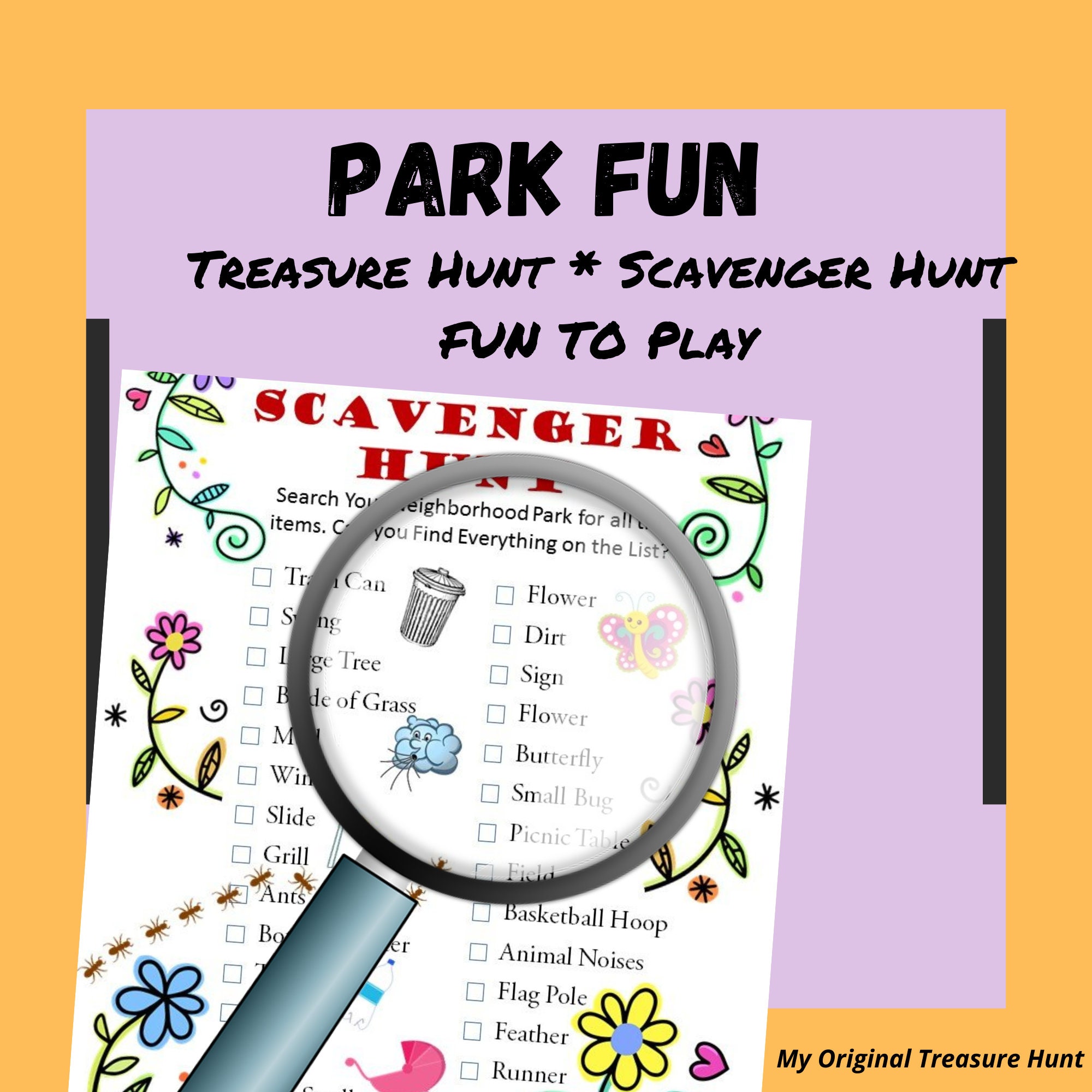 Neighborhood Park Treasure Hunt for Kids | Park Scavenger Hunt Game ...