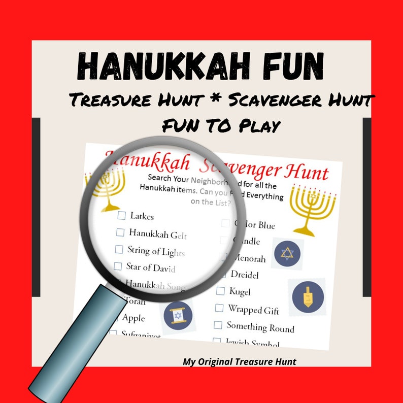 Hanukkah Scavenger Hunt Game | Fun Hanukkah Game for Kids | Treasure ...