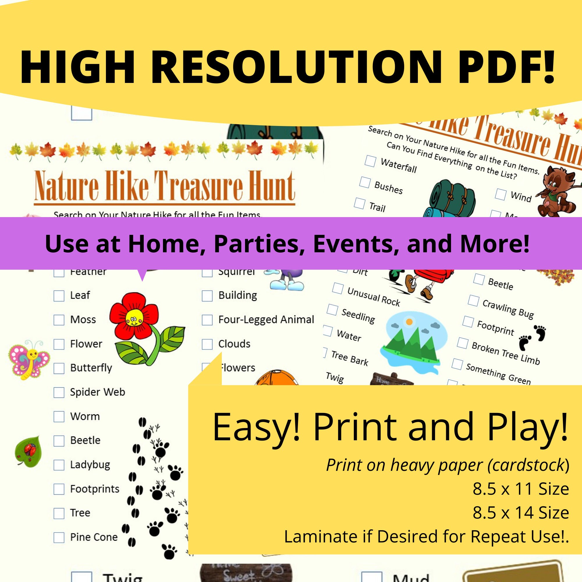 Nature Trail Treasure Hunt for Kids | Nature Scavenger Hunt Game ...