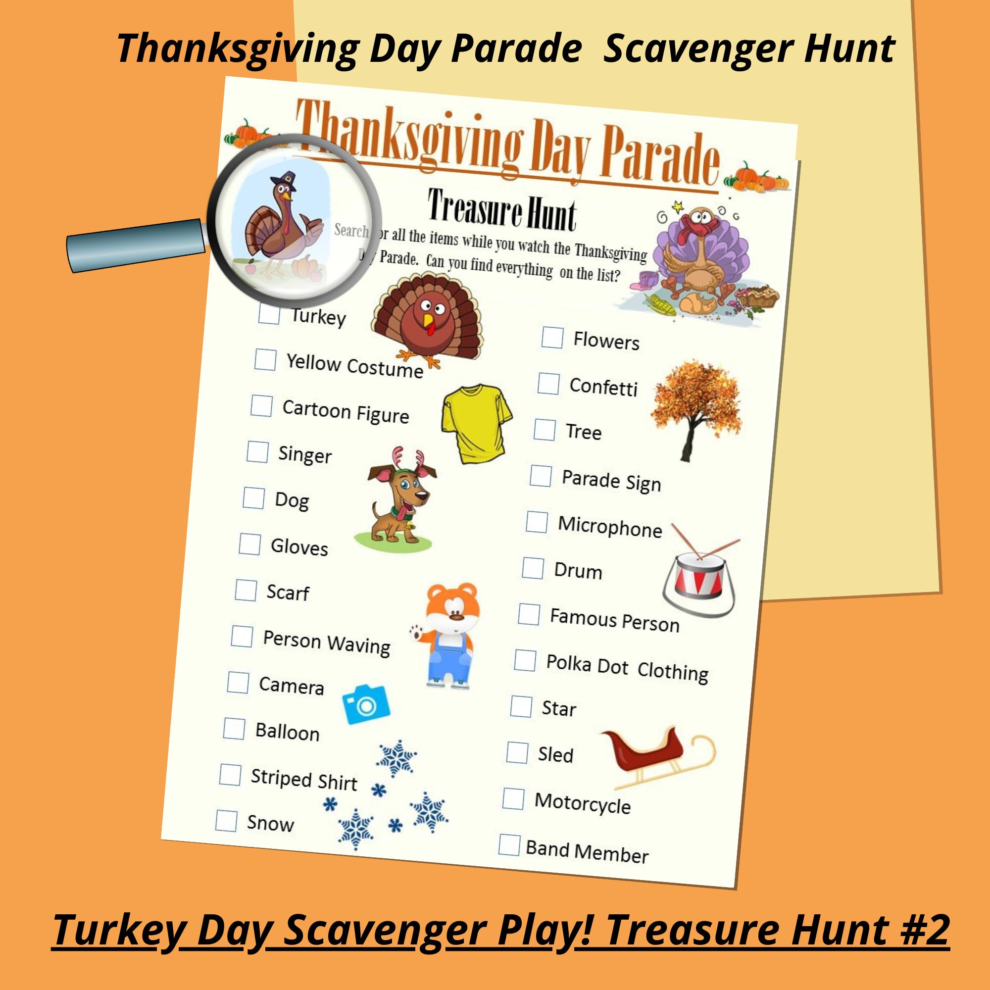 Thanksgiving Parade Treasure Hunt for Kids (PDF Download) - Etsy
