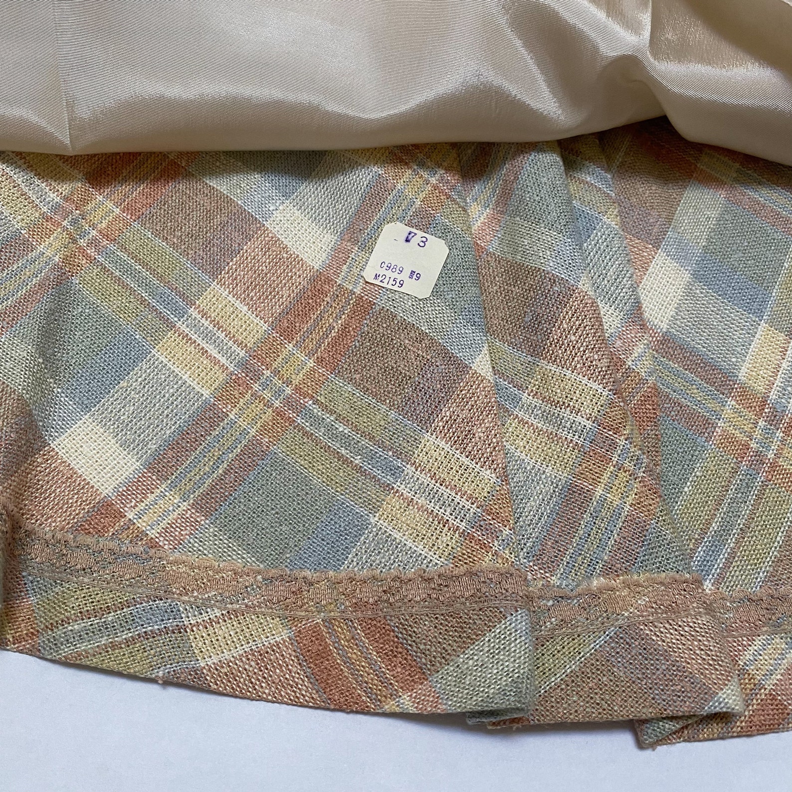 XS 1980's Vintage Plaid Rayon/silk Blend Pleated A-line Midi Skirt - Etsy