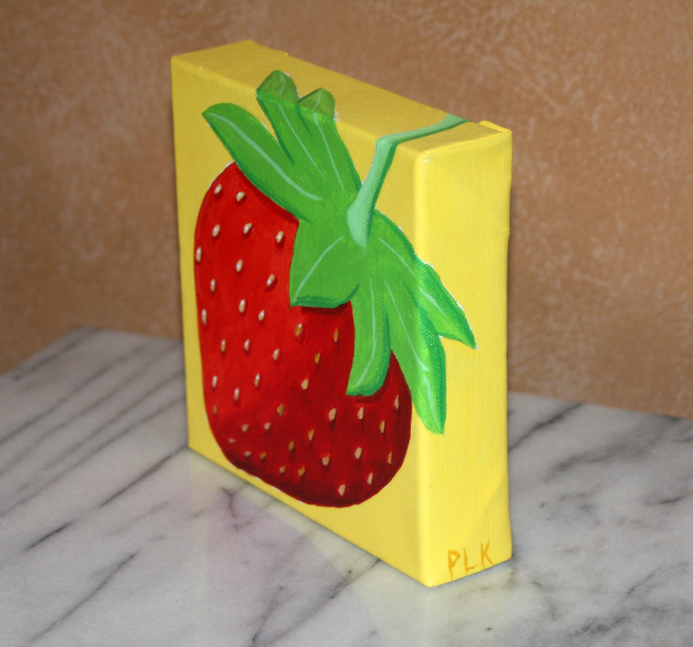 Big Ol' Strawberry, a Small Painting on Canvas of a Very Big Strawberry ...