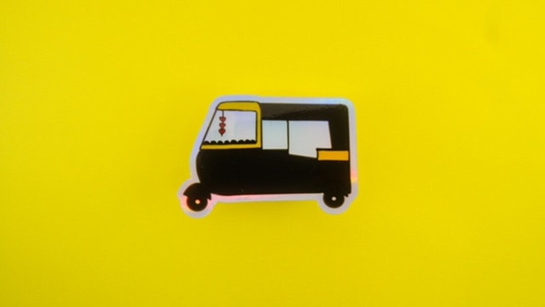 Holographic Auto Rickshaw Sticker India - Etsy