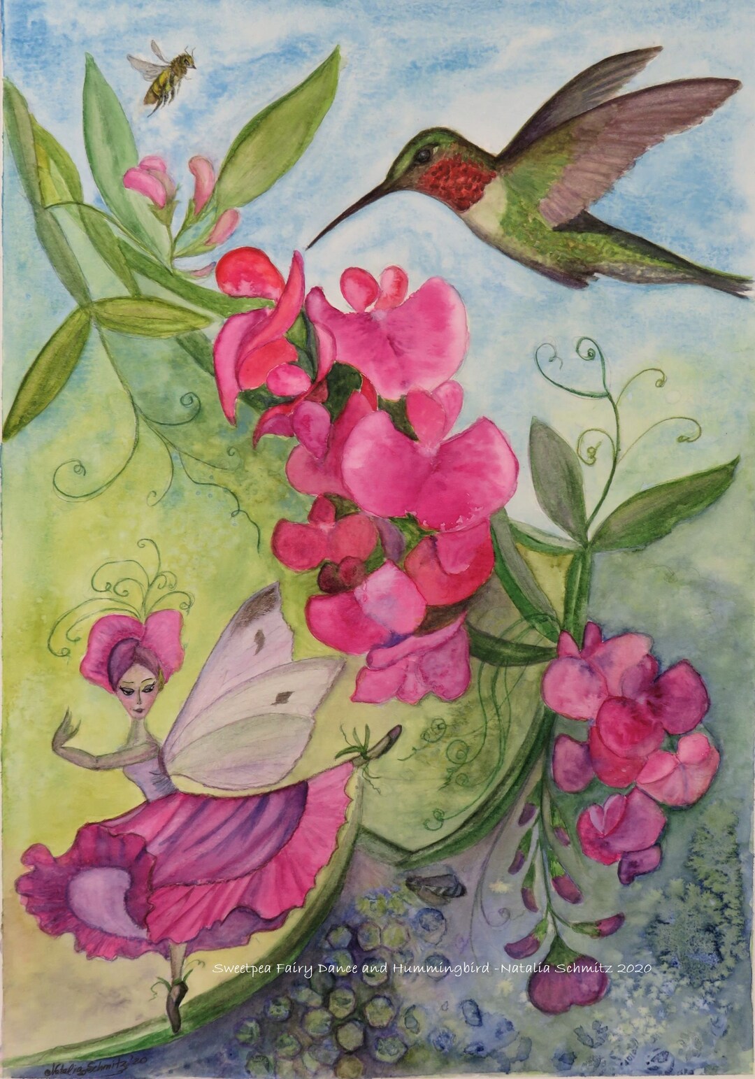 Sweetpea Fairy Dance and Hummingbird - Etsy