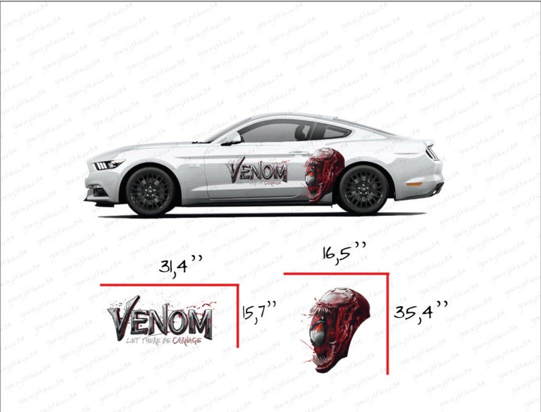 Venom Car Decal Cast Vinyl Wrap Universal Size Sticker - Etsy