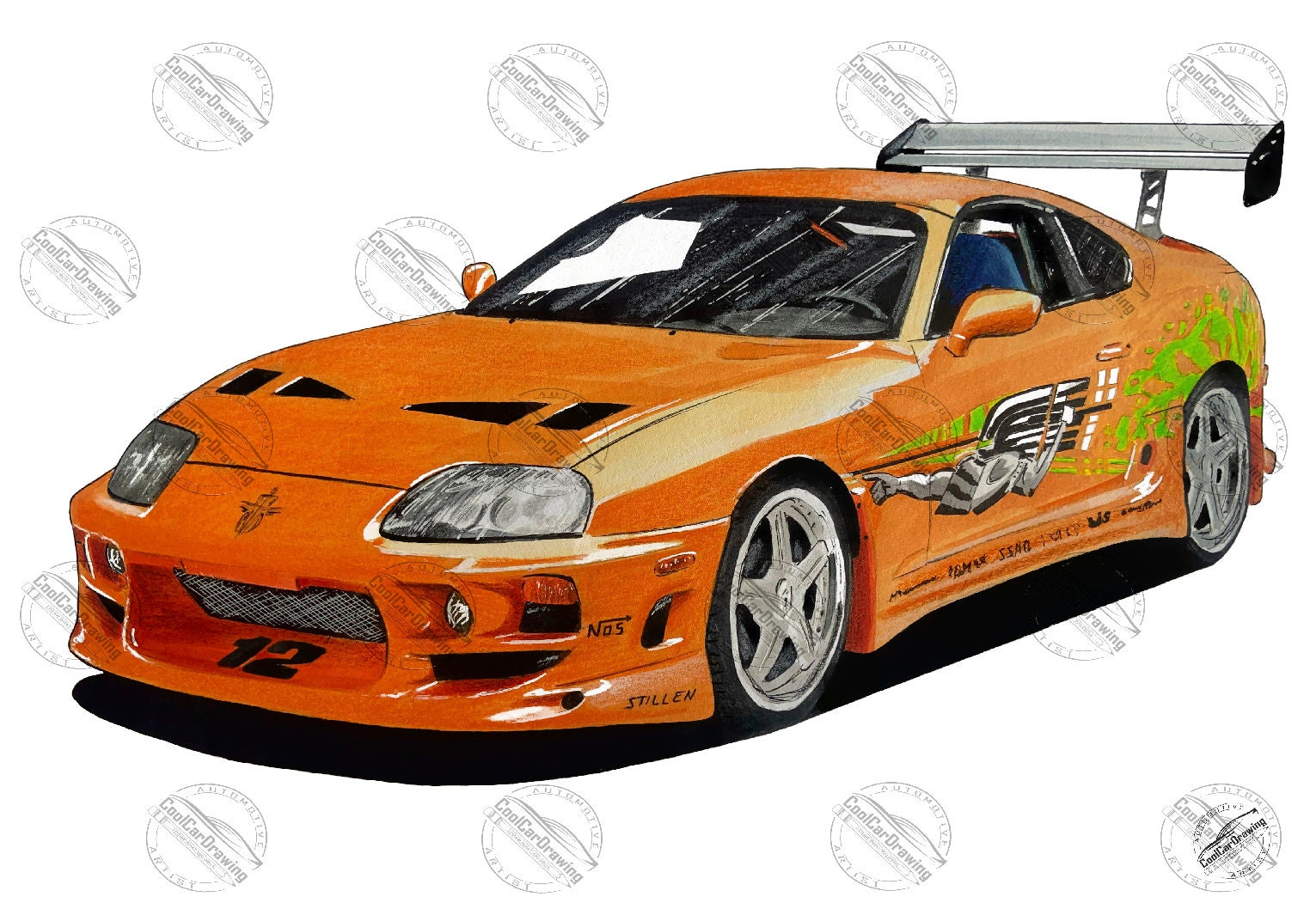 Toyota Supra, MK4 Brian Oconner, Movie Poster, Car Poster, Fast and ...