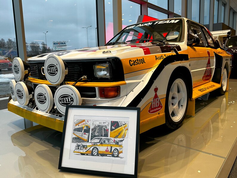 Audi Quattro S1 Poster, Audi Rally Car, Car Poster, Rally Poster, AUDI ...