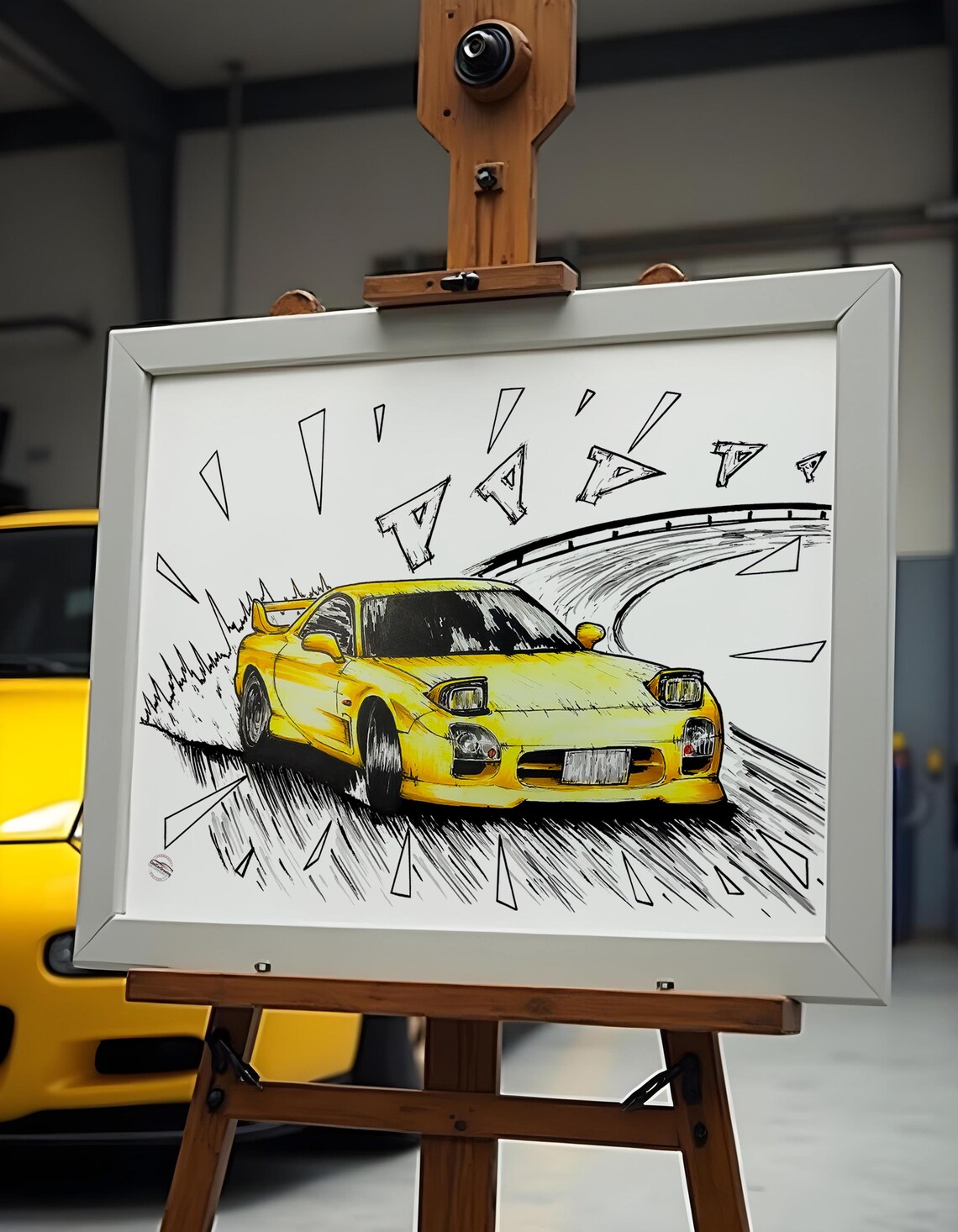 Mazda RX7 Poster, Initial D Mazda RX-7, Redsun RX7, Car Poster, JDM ...