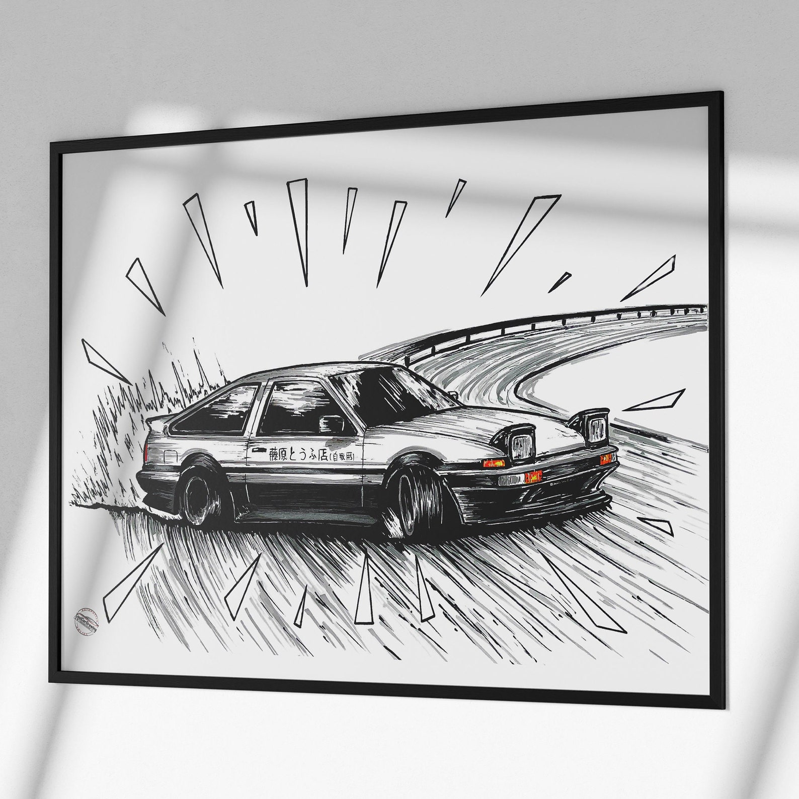 AE86 Poster, Toyota Trueno Poster, Initial D AE86, JDM Poster, Manga ...