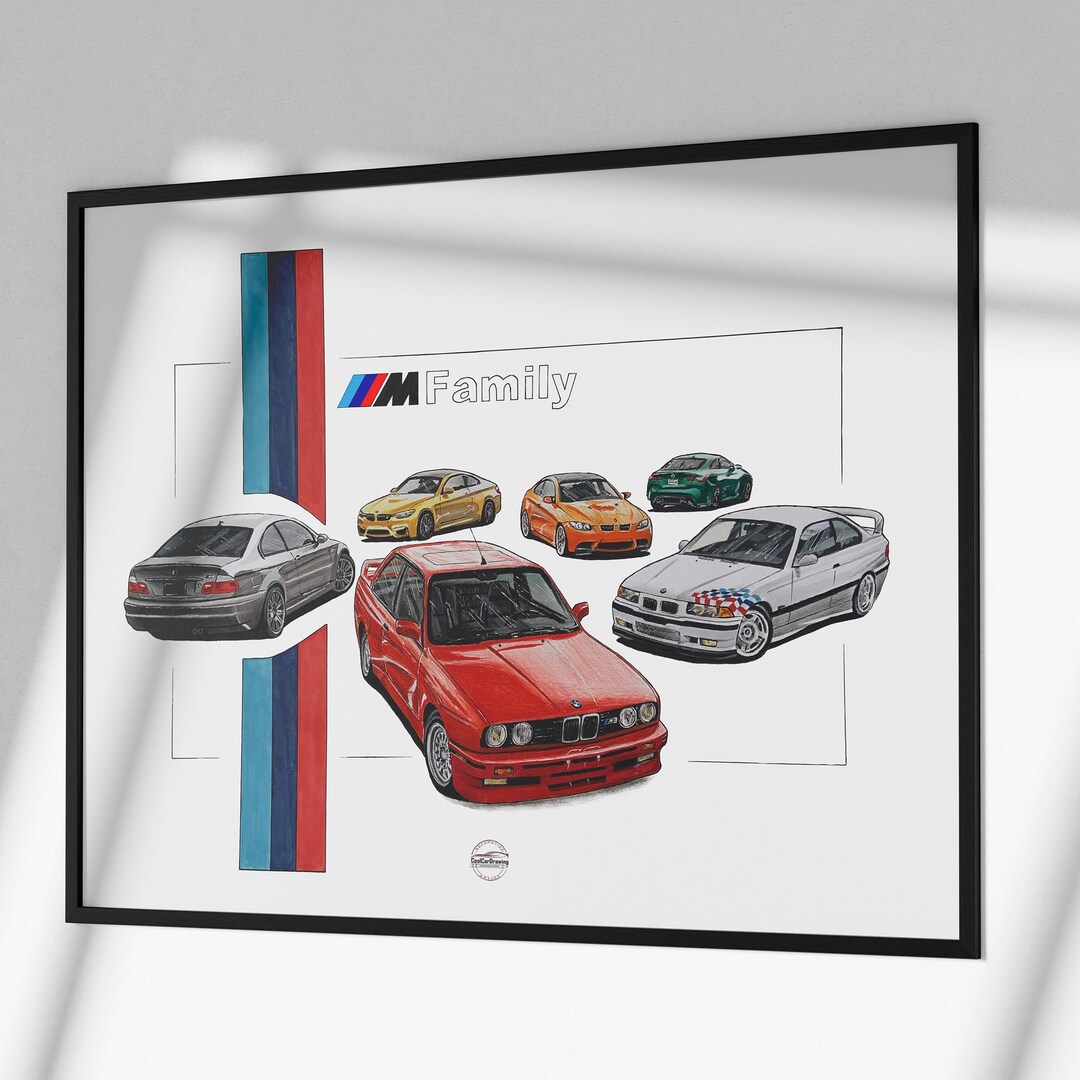 BMW Generation Poster, BMW M3 Evolution Poster, Bmw Print, Car Poster ...