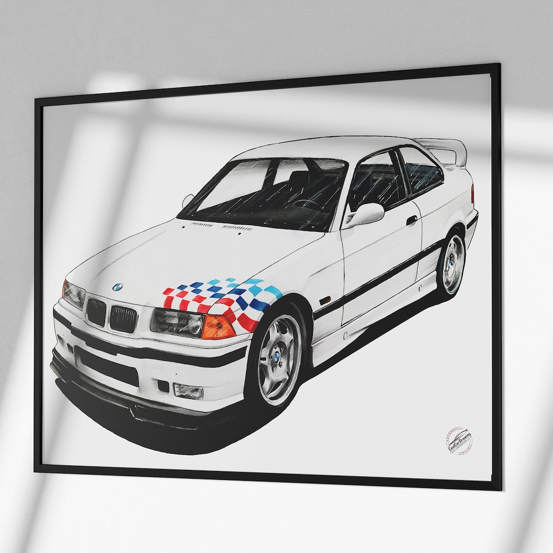 BMW E36 Poster, Car Poster, Garage Poster BMW, Gift for Him, BMW Gift ...