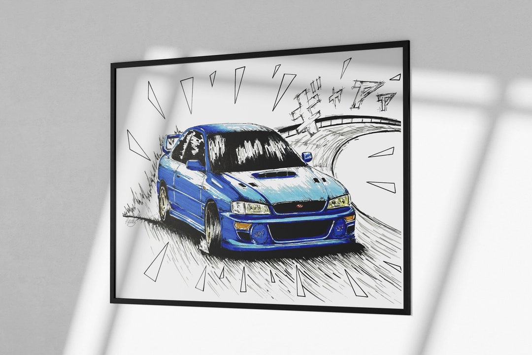 Subaru Impreza 22B Sti Poster Initial D Fujiwara Anime Poster Manga ...