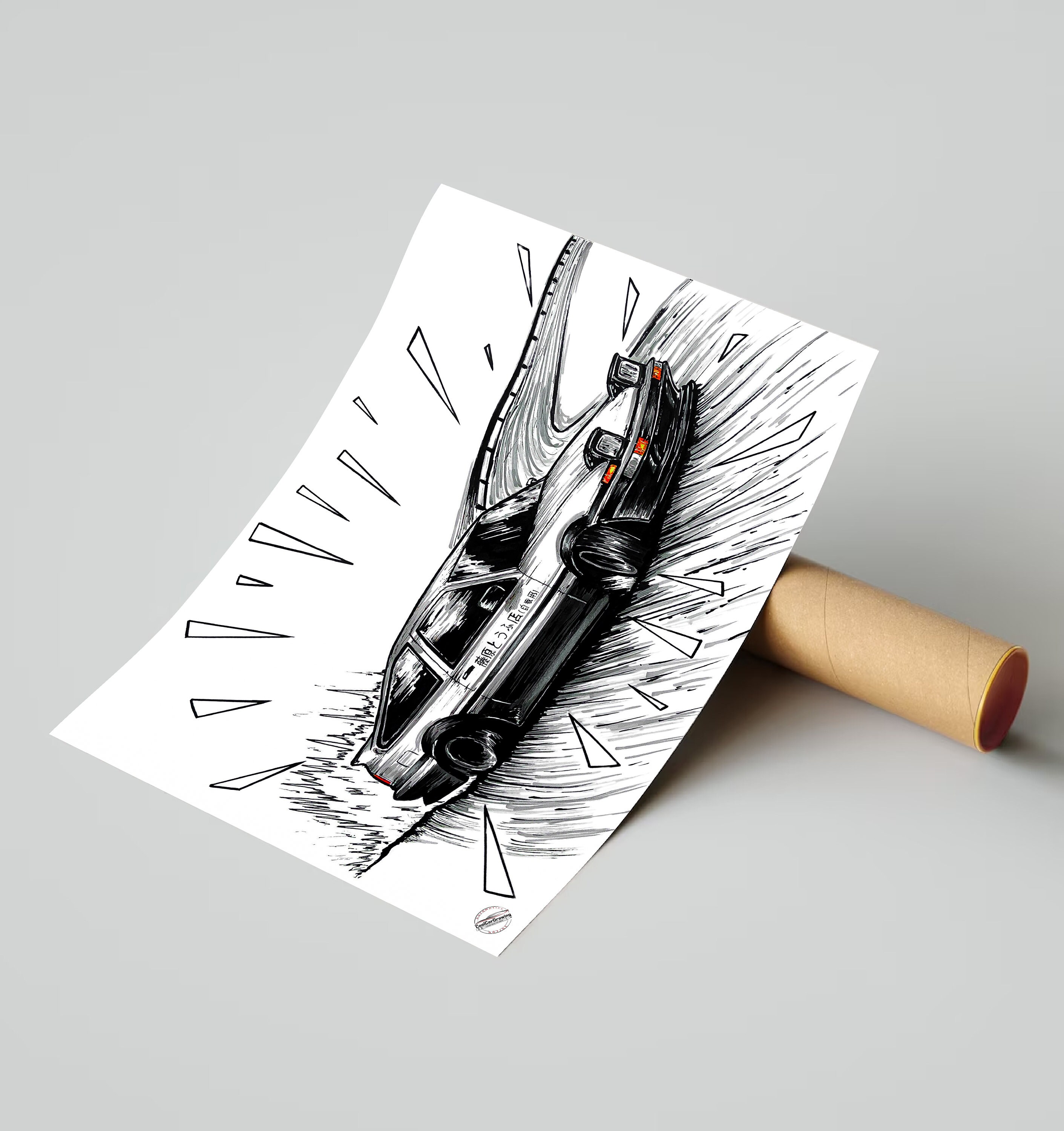 AE86 Poster, Toyota Trueno Poster, Initial D AE86, JDM Poster, Manga ...