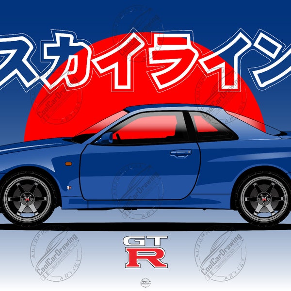 Nissan Skyline R34 Svg - Etsy