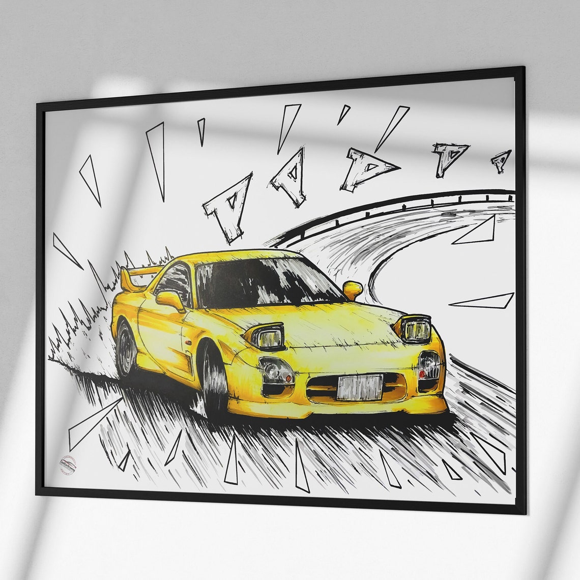 Mazda RX7 Poster, Initial D Mazda RX-7, Redsun RX7, Car Poster, JDM ...