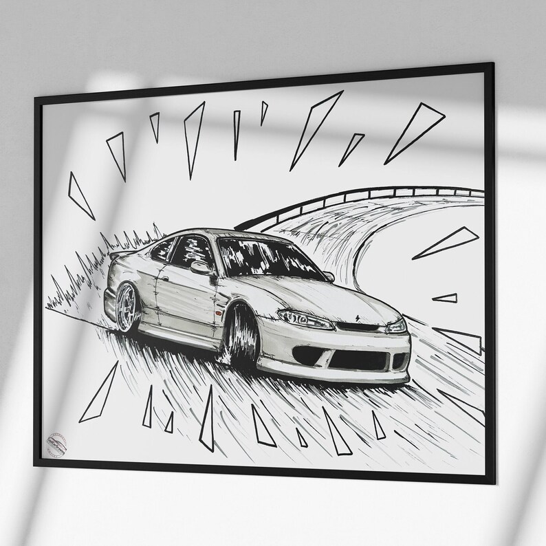 Nissan Silvia S15 Poster, JDM Poster, Car Poster, Silvia S15 Print, JDM ...