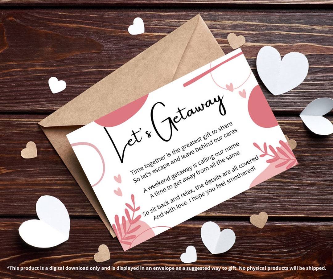 Weekend Getaway Gift Idea | Experience Gift | Printable Digital Poem ...