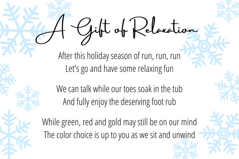 Pedicure Gift Idea | Experience Gift | Printable Digital Poem ...