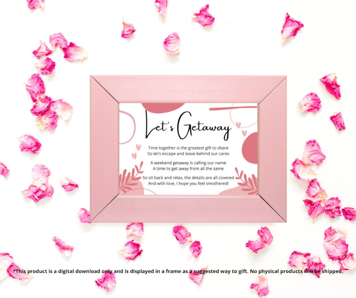 Weekend Getaway Gift Idea | Experience Gift | Printable Digital Poem ...