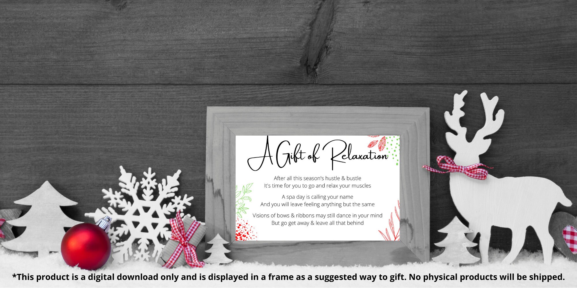 Spa Gift Idea | Massage Gift Idea | Experience Gift | Printable Digital ...