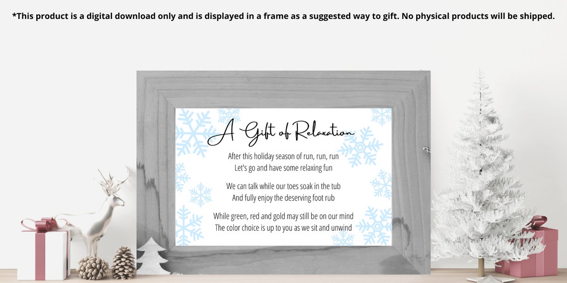 Pedicure Gift Idea | Experience Gift | Printable Digital Poem ...