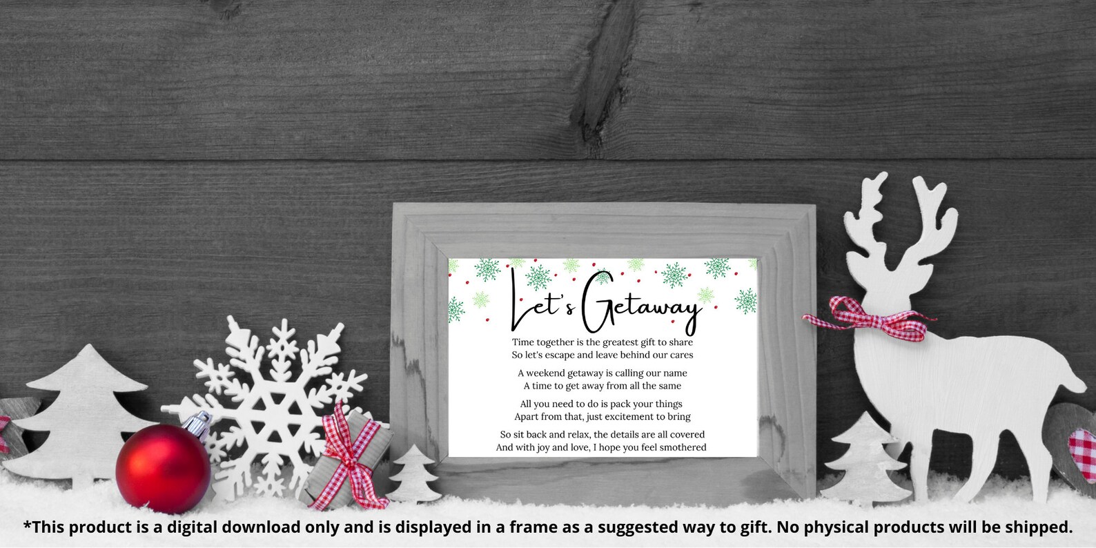Weekend Getaway Gift Idea | Experience Gift | Printable Digital Poem ...