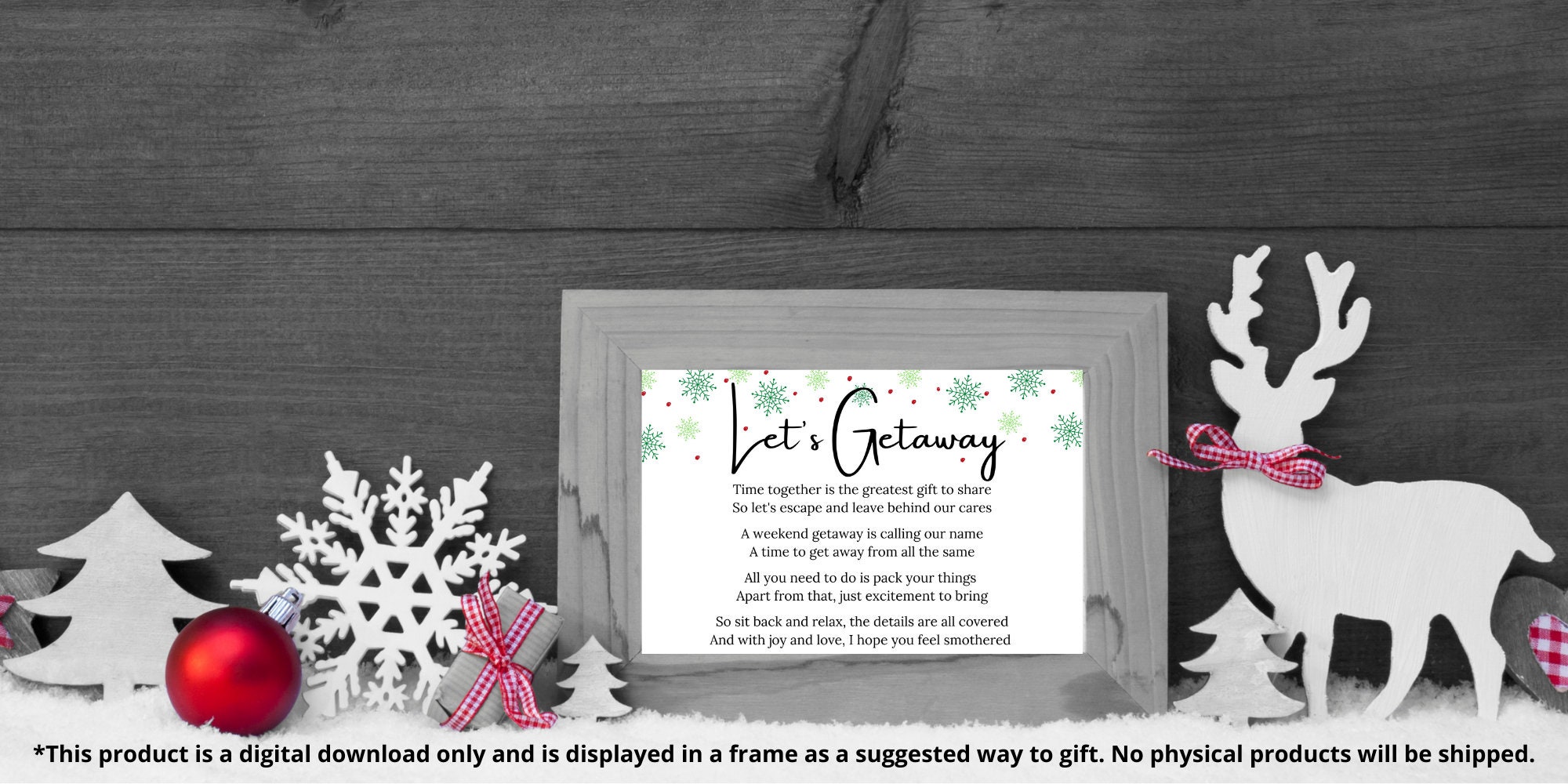 Weekend Getaway Gift Idea | Experience Gift | Printable Digital Poem ...