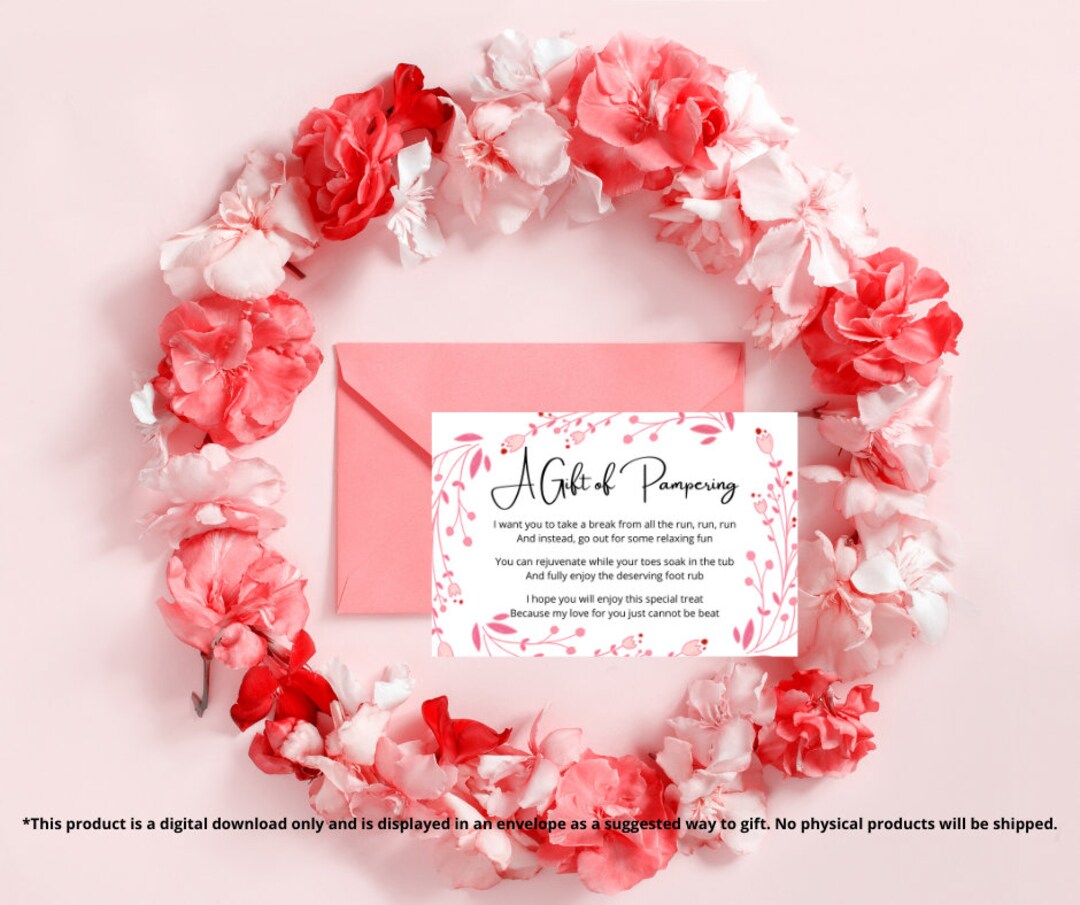 Pedicure Gift Idea Experience Gift Printable Digital Poem Adventure ...