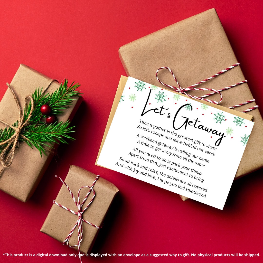 Weekend Getaway Gift Idea | Experience Gift | Printable Digital Poem ...